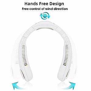 Kapkon Portable Hands Free Bladeless Neck Fan,Wearable Personal Air Conditioner Fan Built-in Refrigerating Chip,4000 mAn Battery Operated Personal Neck Fan, USB Rechargeable