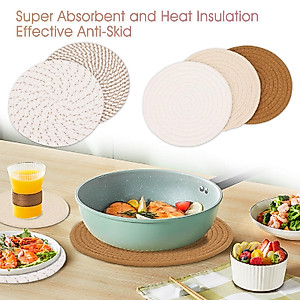 Billbotk Trivets for Hot Pots and Pans, 6 Pieces Boho Rivets for Hot Dishes, Pot Holders for Kitchen, Hot Pads for Countertops, Fall Decorations for Home, 11.8 Inches and 7 Inches ﻿