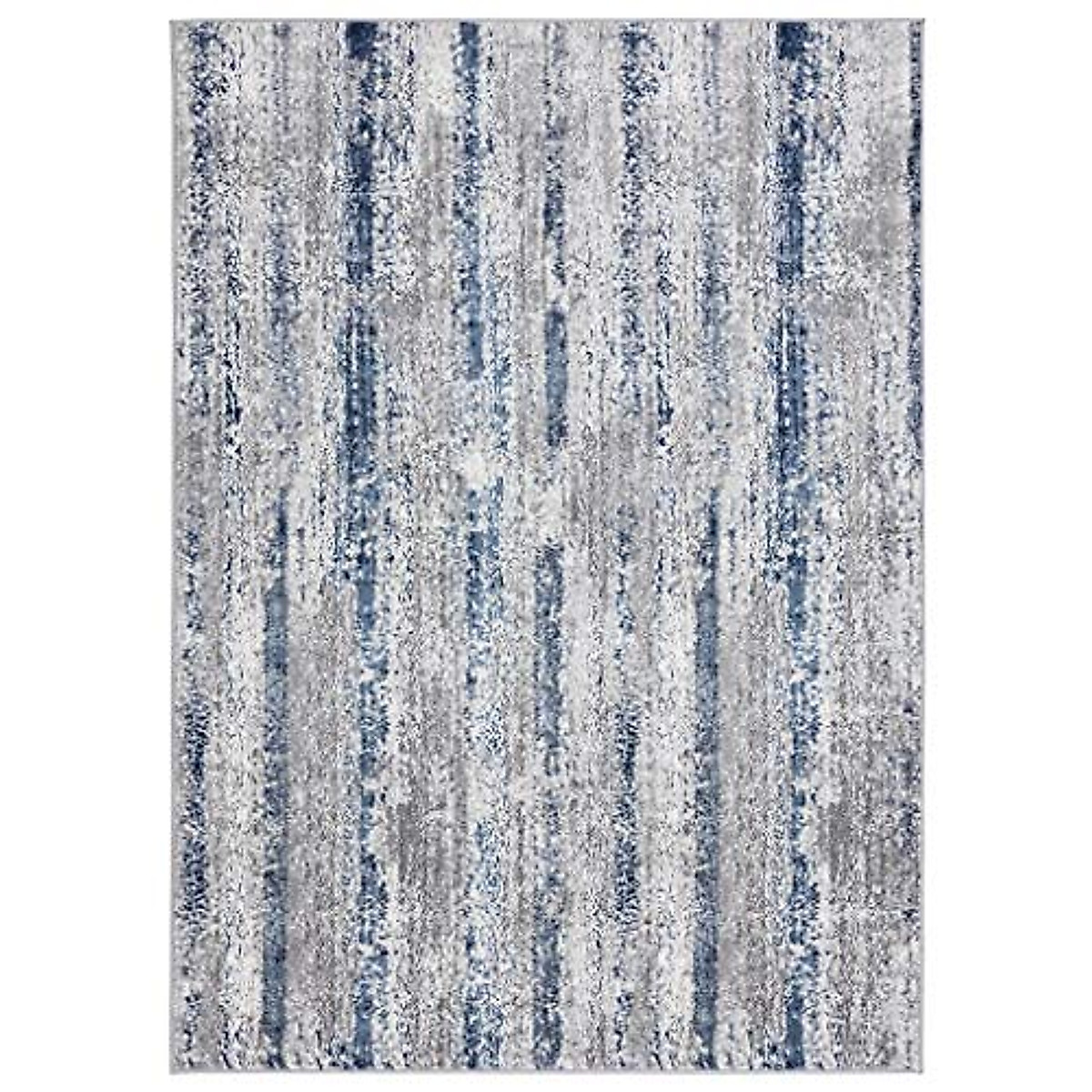LUXE WEAVERS Modern Distressed Striped Area Rug Blue 8x10, Stain Resistant Carpet