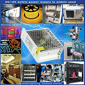 NiuGuy Switching Converter,110V/240V AC to DC 12V 5amp 60W Power Supply, Universal Regulated Transformer Adapter Driver for LED Strip Lights, CCTV, Radio, Security System, Computer Project