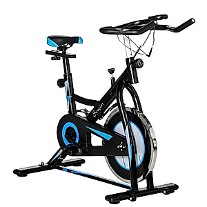 Soozier Exercise Bike, Stationary Bike for Home, Indoor Cycling Bike, Adjustable Workout Bike with Comfortable Seat Cushion and LCD Monitor