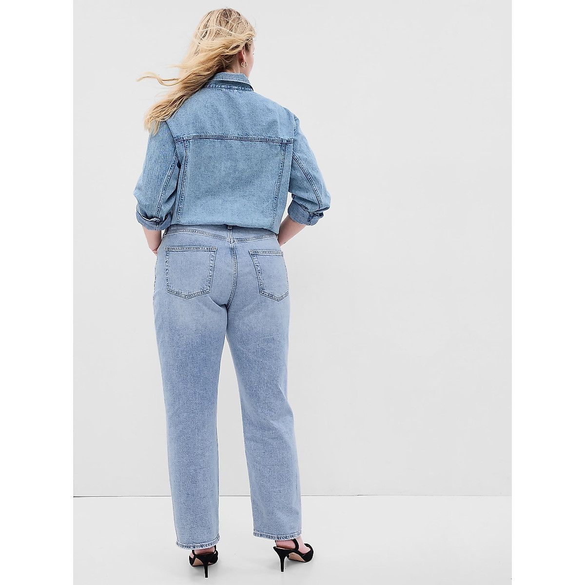 GAP Womens High Rise Loose Jeans Light Wash Christy 32 Reg