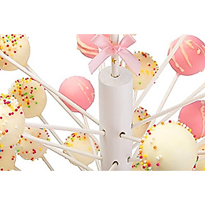 Nangor Wood Cake Pop Stand - 60 Hole Wooden Lollipop Holder Candy Table Display, Decorative Dessert Stand for Wedding Birthday Baby Shower Parties - Sturdy and Easy to Assemble