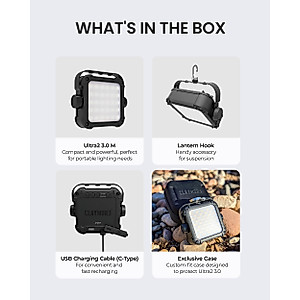 CLAYMORE Ultra2 3.0 (X-Large) - Outdoor Rechargeable LED Light for Camping, Tent, Backpacking, Emergency and Industrial Use. Waterproof, Portable Lantern with USB-C, Up to 80 Hours Battery Life.