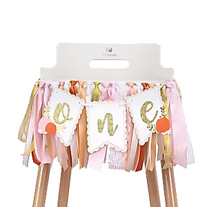 Pumpkin High Chair Banner for 1st Birthday - Little Pumpkin Banner, Pumpkin Birthday Party Decorations, Pink Orange Ribbon High Chair Banner, Cake Smash Props