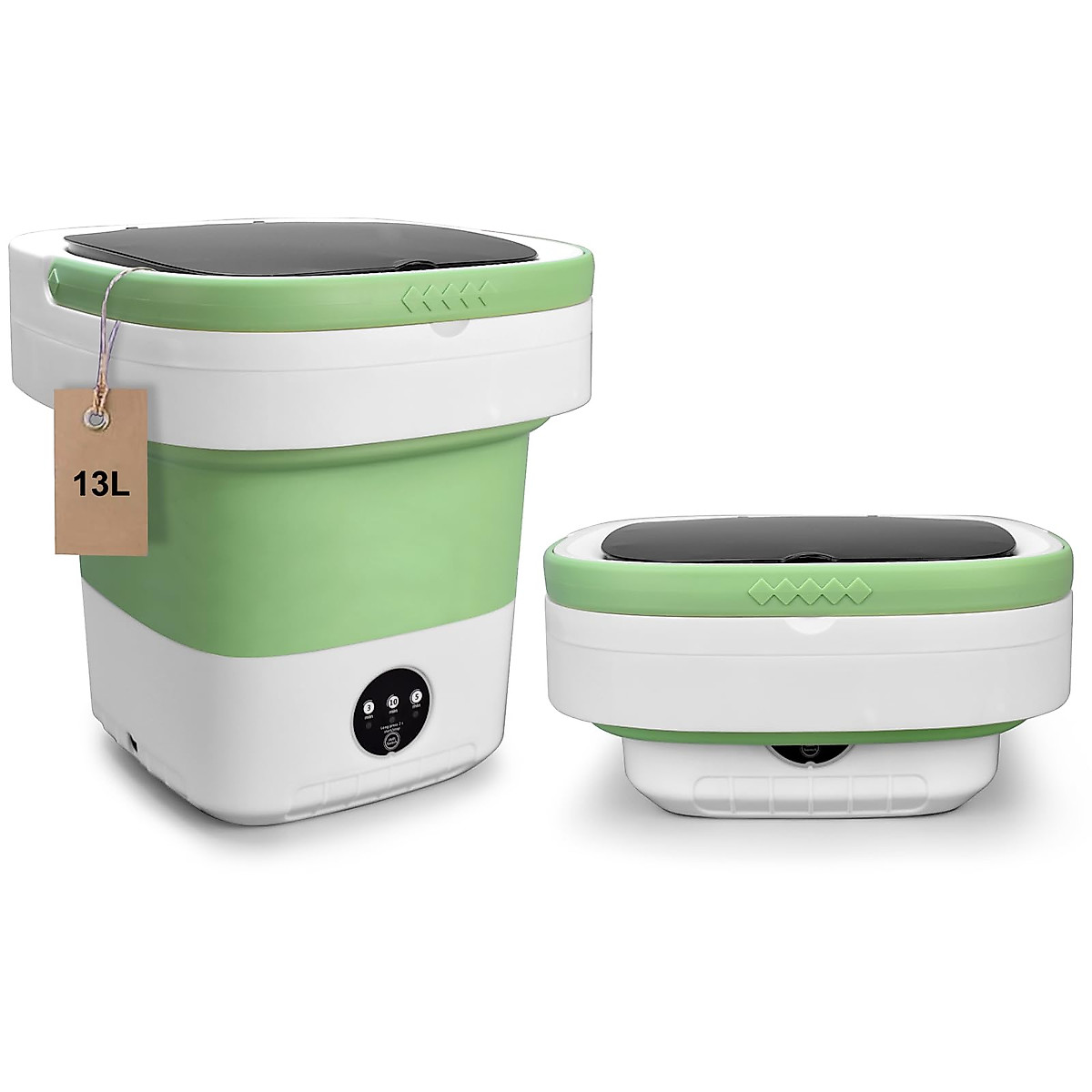 Portable Washing Machine, 13L Upgraded Mini Washer and Spin Dryer with Deep Cleaning of Underwear, Baby Clothes and Small Clothes, Foldable Small Washer for Apartments, Dorm,RV, Travel, Hotel, Laundry