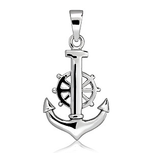 WithLoveSilver Solid 925 Sterling Silver Charm Mariner Anchor Pendant