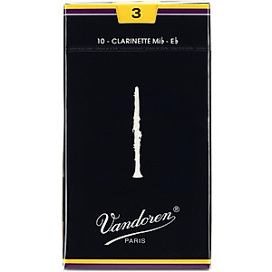 Vandoren CR113 Eb Clarinet Traditional Reeds Strength 3; Box of 10