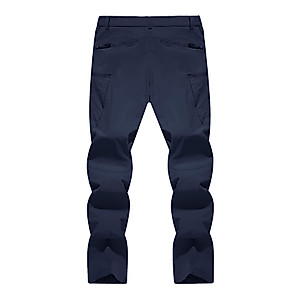 TACVASEN Men's Tactical Stretch Pants Quick-Dry Fishing Travel Hiking Pants Navy, 40