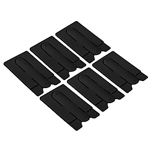 PATIKIL Cellphone Card Holder, 6 Pack Flexible Silicone Stand Card Sleeve with Back Adhesive for Credit Card Earphone, Black