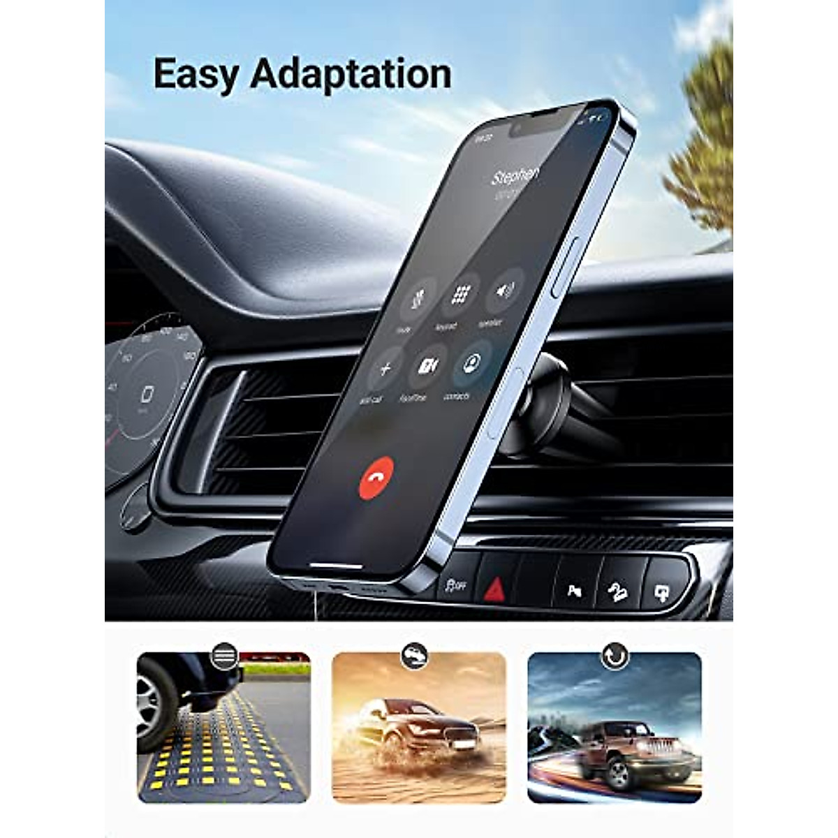UGREEN Magnetic Phone Holder for Car Strong Magnet Cell Phone Mount Air Vent Compatible with iPhone 14 13 Pro Max Mini, iPhone 12 11 Plus SE XS XR 8 7 Smartphone