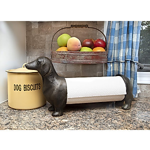 Creative Co-Op Dachshund Dog Paper Towel Holder Entertaining Tools, Bronze