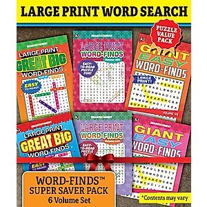 KAPPA Super Saver LARGE PRINT Word Search Puzzle Pack - (Pack of 6) Full Size Books