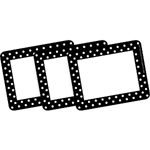 Barker Creek Get Organized Office Kit, Black & White Dot, 12 Coordinating File Folders printed on 14pt stock, 50 Sheets of Colorful Computer Paper, and 45 Versatile Self-Adhesive Labels/Name Tags(136)