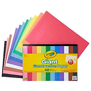 Crayola Giant Construction Paper Pad 18"X12"-48 Sheets W/Stencil