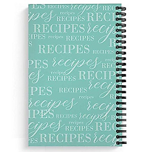 Gotcha Covered Notebooks Softcover Recipes With Love 5.5" x 8.5" Spiral Recipe Notebook/Journal, 120 Recipe Pages, Durable Gloss Laminated Cover, Black Wire-o Spiral. Made in the USA