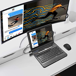 CHESONA for iPad Pro 11 Case with Keyboard, Air 5th Generation Case with Keyboard 10.9-inch, 5-in-1 Typc-C & USB Hub, 7 Color Backlit - Smart Keyboard for iPad Pro 11 Inch, Air 5th, Air 4th, Black