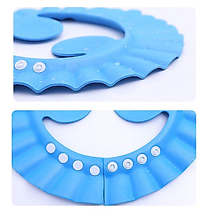 Baby Shower Shampoo Bath Protection Cap Waterproof Ear Protection Eye Protection 3 Pieces- Soft Cap Adjustable Bathroom Sun Visor Suitable for 0-3-10 Years Old