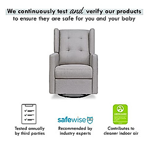 DaVinci Maddox Recliner and Swivel Glider in Misty Grey, Greenguard Gold & CertiPUR-US Certified