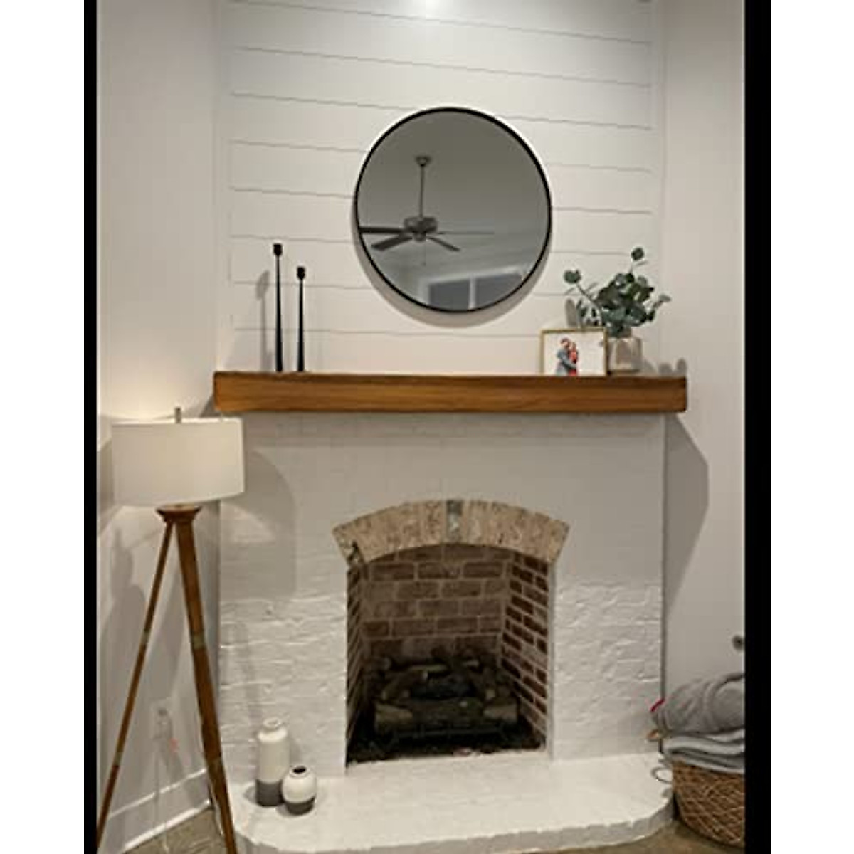 USHOWER Black Round Mirror 30 Inch Bathroom Vanity Circle Mirror - Elegant Wall Mirror with Metal Frame for Living Room, Entryways