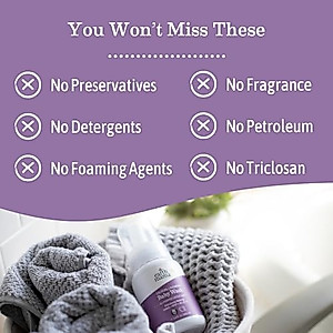 Earth Mama Calming Lavender Baby Wash Liquid Foaming Hand Soap, Organic All-Purpose Lavender Body Wash for Sensitive Skin, Castile Soap with Coconut Oil, Shea Butter, Calendula, & Aloe, 5.3 Fl Oz