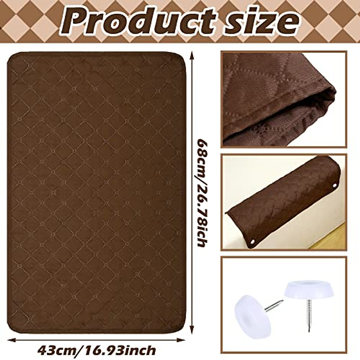 Panelee 2 Pcs Headrest Cover for Recliner Chair Sofa Headrest Cover Head Protector Furniture Protector for Recliner Sofa Slipcovers(Chocolate)