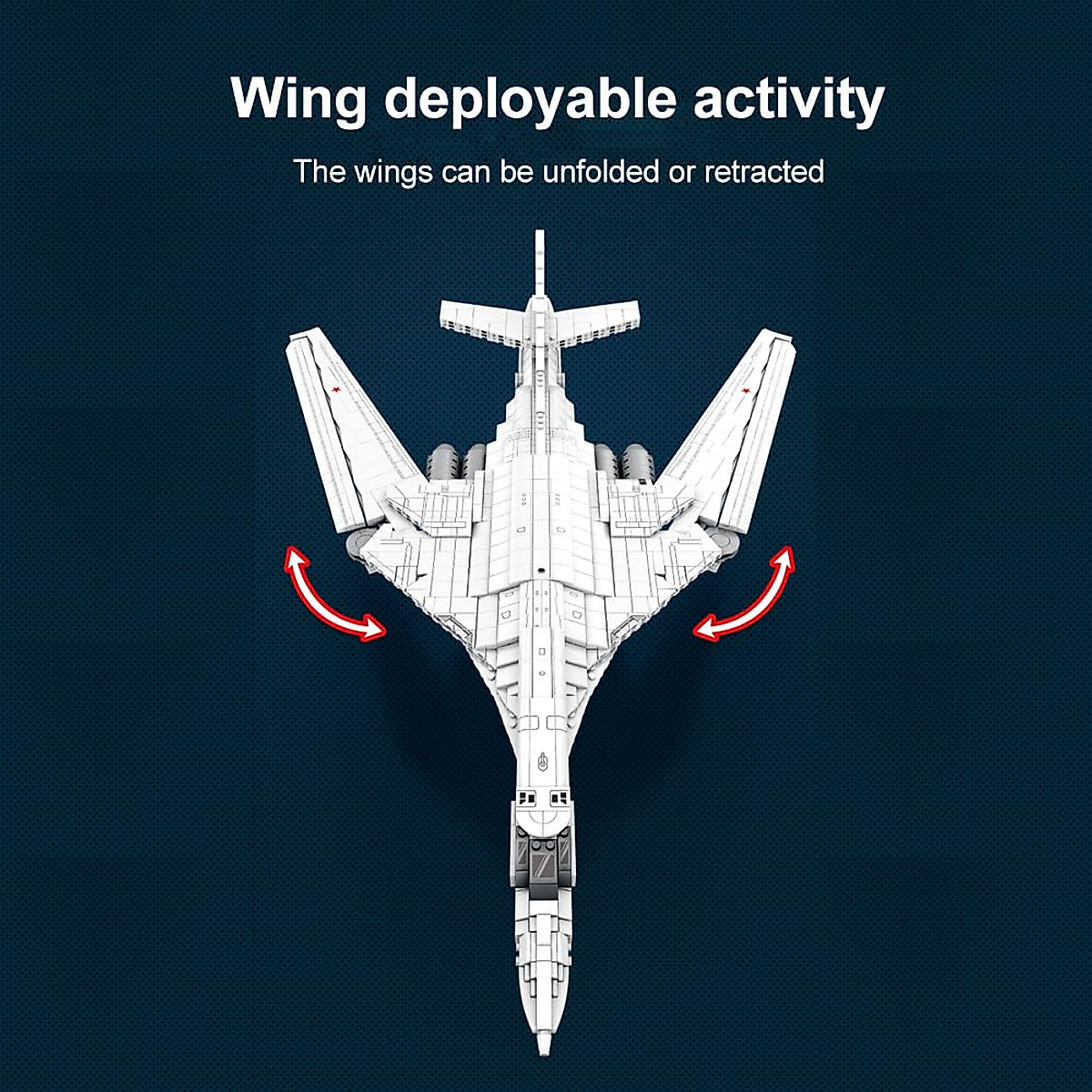 MISINI 33036 Aircraft Building Blocks Kit, 1598 Pcs Soviet Supersonic TU-160 Strategic Bomber White Swan Aricraft Model Building Blocks, Jets Building Blocks Sets, Gifts for Military Fans and 14+