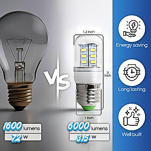 TL HONGPHUC for Frigidaire Light Bulb Replacement KEI D34L Refrigerator Light Bulb 3.5W LED Light Bulb for Frigidaire Kenmore KEL 3418L Refrigerator AC100-265V (Pack 2)