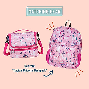 Wildkin Two Compartment Insulated Lunch Bag for Kids – School & Travel Ready - Magical Unicorns
