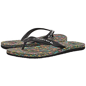 Quiksilver Men's Molokai Recycled 3 Point Sandal Flip Flop, Black/Blue/Black, 7
