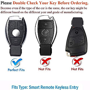SANRILY 1Pcs Key Fob Cover for Mercedes-Benz C E S M G CLS CLK Class Keyless Key Shell Full Protection ABS and Soft Silicone Case Blue