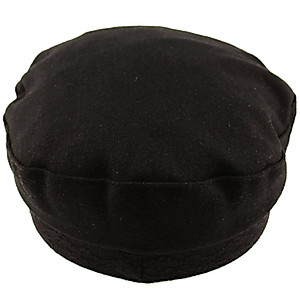 Men's Greek Fisherman Sailor Fiddler Winter Wool Driver Hat Flat Cap S/M Black