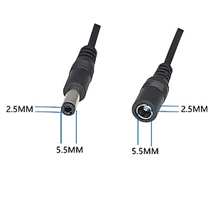 20cm DC 5.5mm x 2.5mm Male to Female On/Off Switch Cable YOUCHENG for LED CCTV Security Camera(4-Pack)…