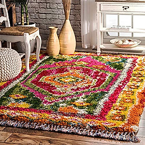 nuLOOM Destiny Medallion Shag Area Rug, 5' 3" x 7' 6", Multi