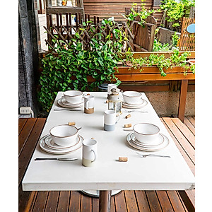 Mora Ceramic Bowls and Plates Set, Vanilla White - Cereal Bowls and Salad Plates Bundle - Dishwasher, Microwave, and Oven Safe