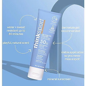 Thinksport SPF 50 Plus Sunscreen, 3 Ounce-pack of 2