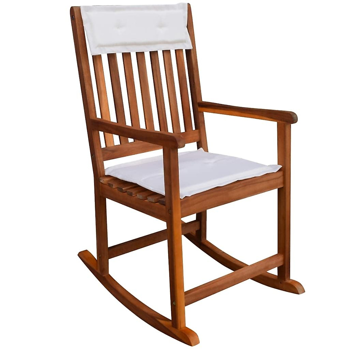 WEHUOSIF Outdoor Rocking Chair,Patio Rocker,Camping Rocker,Wooden Rocking Chair,Pool Rocker,High Back Rocking,Balcony Rocking Chair,for Garden, Lawn, Backyard,Indoors, Patio,Acacia Wood