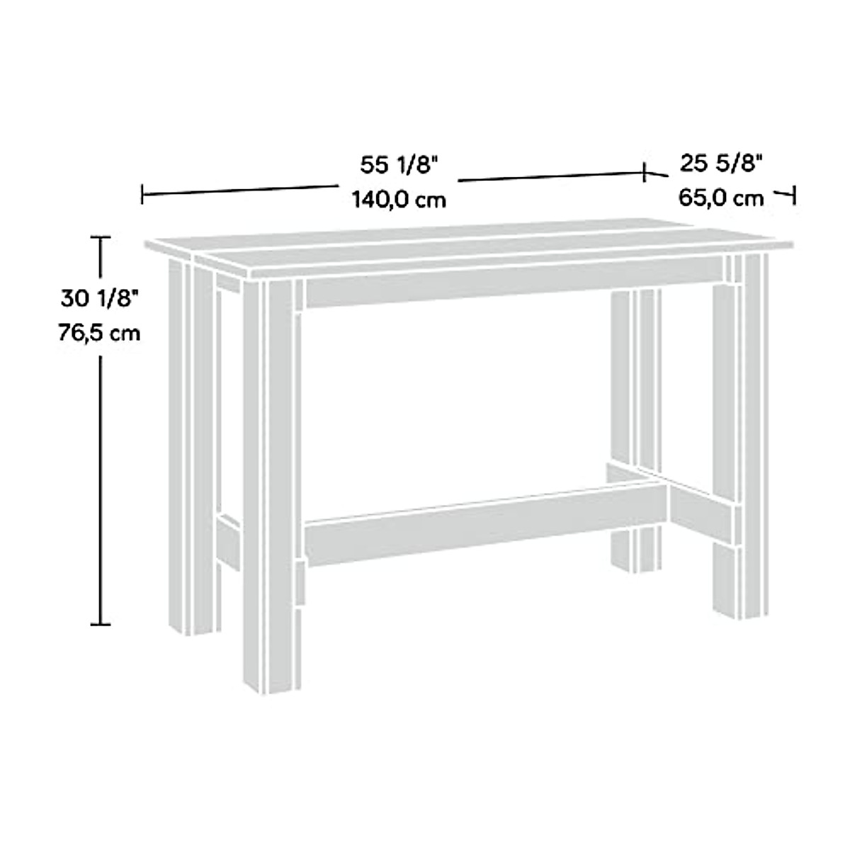 Sauder Boone Mountain Kitchen/Dining Room Table, Chalked Chestnut Finish