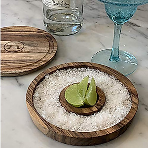 Outset Acacia Wood Cocktail Rimmer, 6.25" Diameter