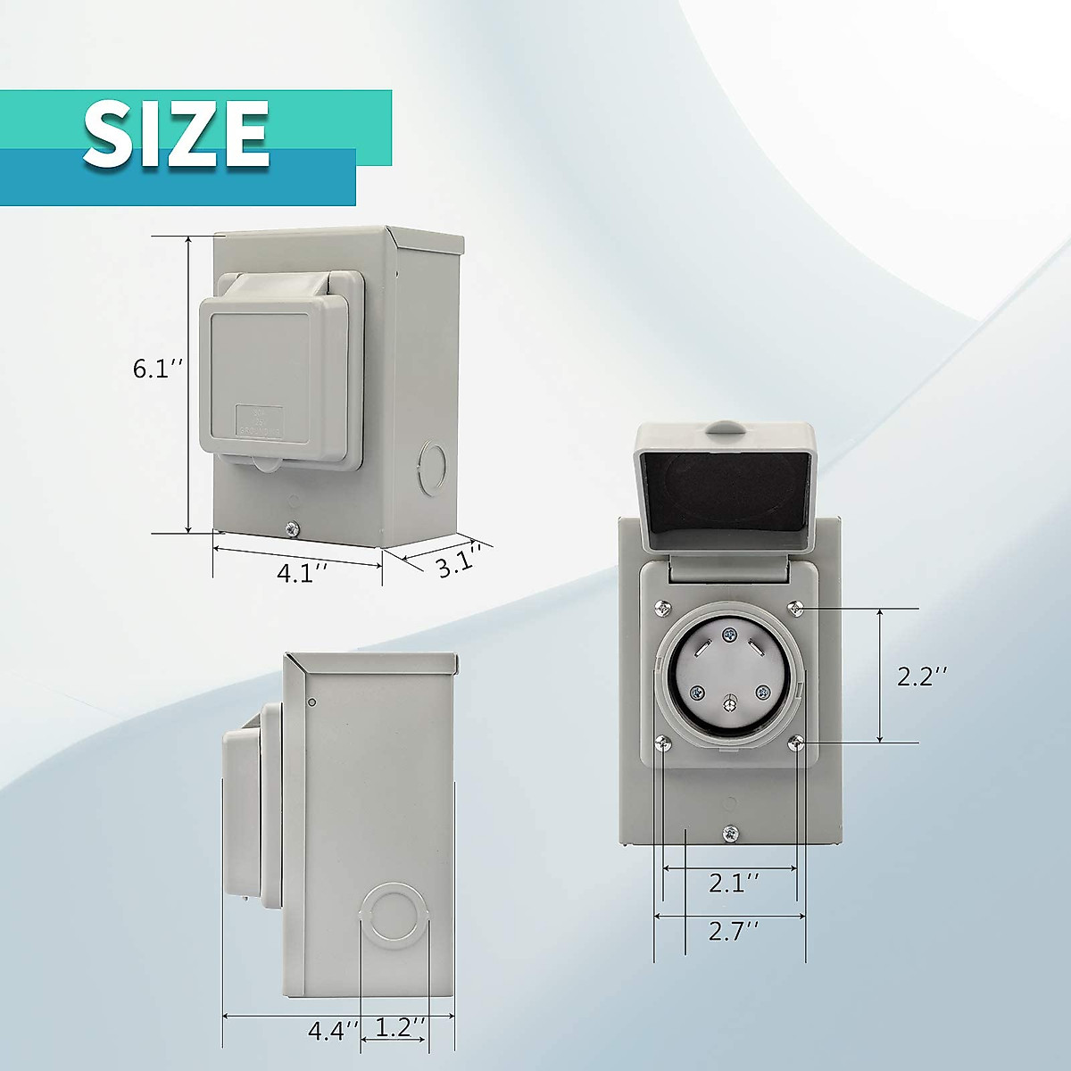 RVMATE 30Amp Generator Power Inlet Box, NEMA TT-30P & 30 Amp RV Adapter Cord, NEMA TT-30R