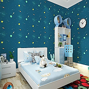 Yifely Funny Universe Decorative Furniture Paper Removable Shelf Drawer Liner for Boys Girls Bedroom 17x118 Inch