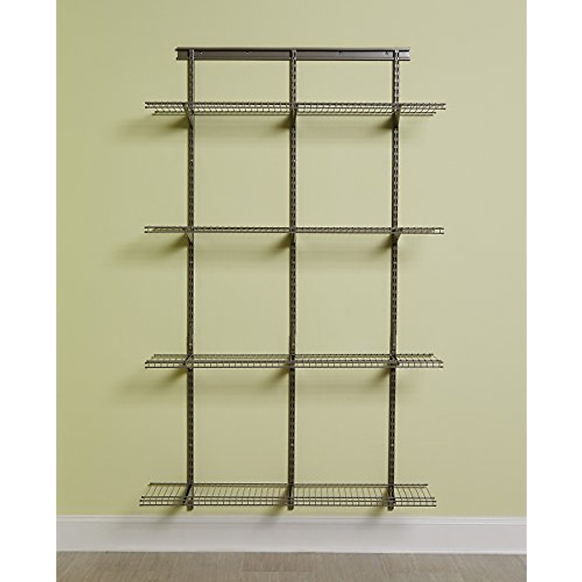 ClosetMaid 52845 ShelfTrack Adjustable Utility Organizer Kit, 4' X 12", Nickel