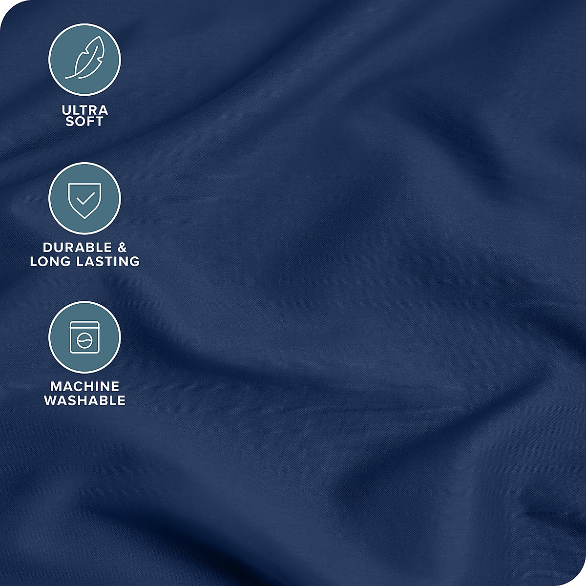 Bare Home Microfiber Pillow Cases - King Size Set of 2 - Cooling Pillowcases - Double Brushed - Dark Blue Pillowcases 2 Pack - Easy Care (King Pillowcase Set of 2, Dark Blue)