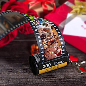 Yananka Personalized Camera Film Roll Keychain with Photo,Custom Personal Roll Keyring,Customized Pictures Gifts for Men Women (10 Photos)