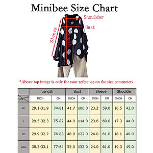 Minibee Women's Button Down Tunic Tops Polka Blouse Cotton Shirts Red M