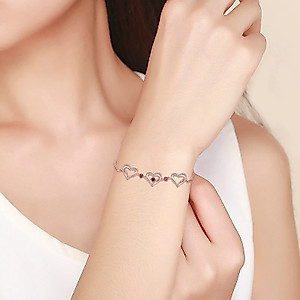 shajwo Cremation Jewelry Heart Urn Bracelet for Ashes for Women Girls Cremation Link Memorial Bracelet,Rose Gold-Red