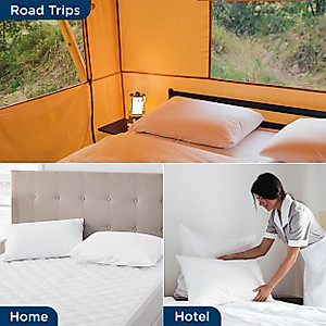 Bedsure Pillow Protectors, Waterproof Polyester Pillow Protectors with Zipper Standard Size,Set of 2, 20" x 26"