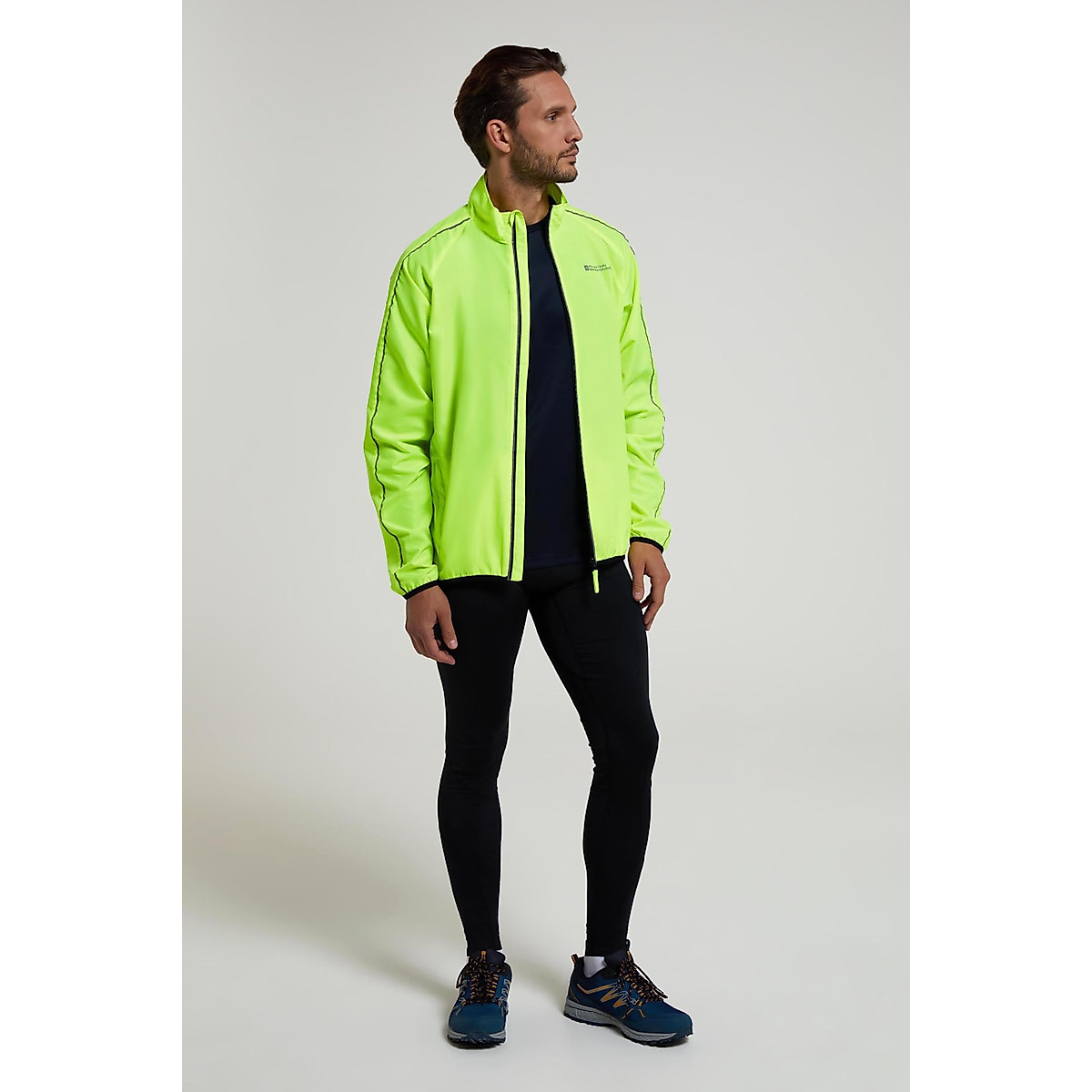 Mountain Warehouse Force Mens Reflective Water-Resistant Running Jacket Yellow Small