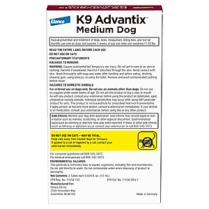 K9 Advantix Flea, Tick & Mosquito Prevention for Dogs 11-20 lbs. | Flea Drops for Medium Dogs | Apply Monthly | 2 Treatments