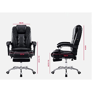Office Chair Multifunction Office Computer Chair Swivel Reclining Boss Chair Household Study Room (Color : Black, Size : One Size)